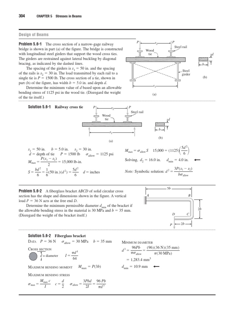 Beam Design And Stress Analysis Pdf Bending Beam Structure