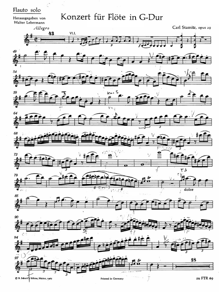 Stamitz Flute Concerto in G Major | PDF | History