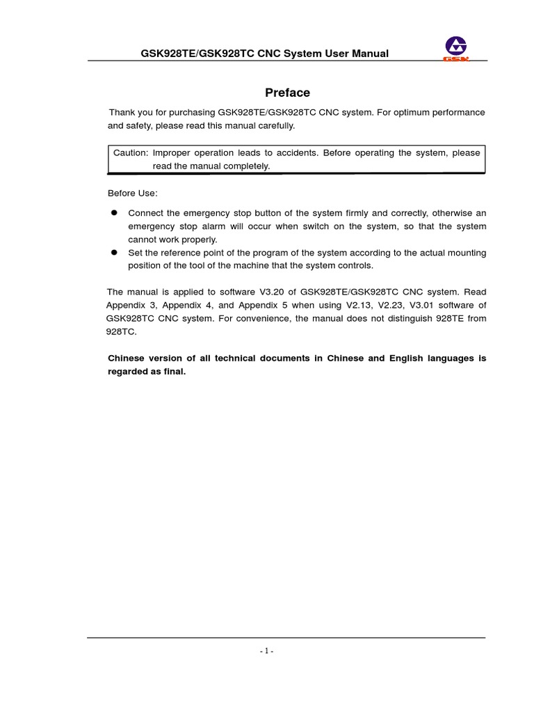 Gsk928tc - Te CNC Turning Controller User Manual | PDF | Cursor (User Interface) | Numerical Control