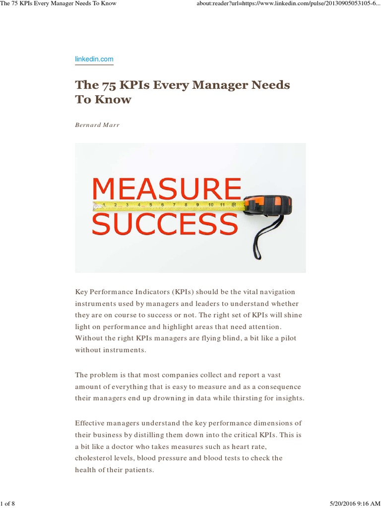 Essential KPIs Every Manager Must Know | PDF | Performance Indicator ...