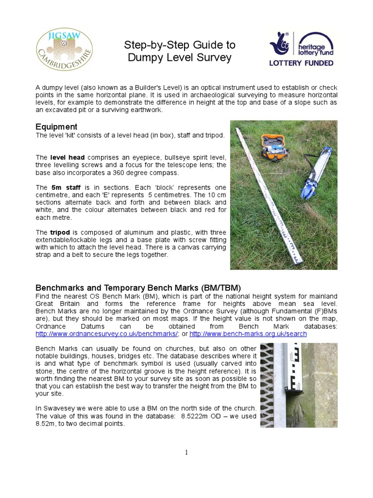 Step by Step Guide To Dumpy Level Survey | PDF | Surveying | Tripod ...