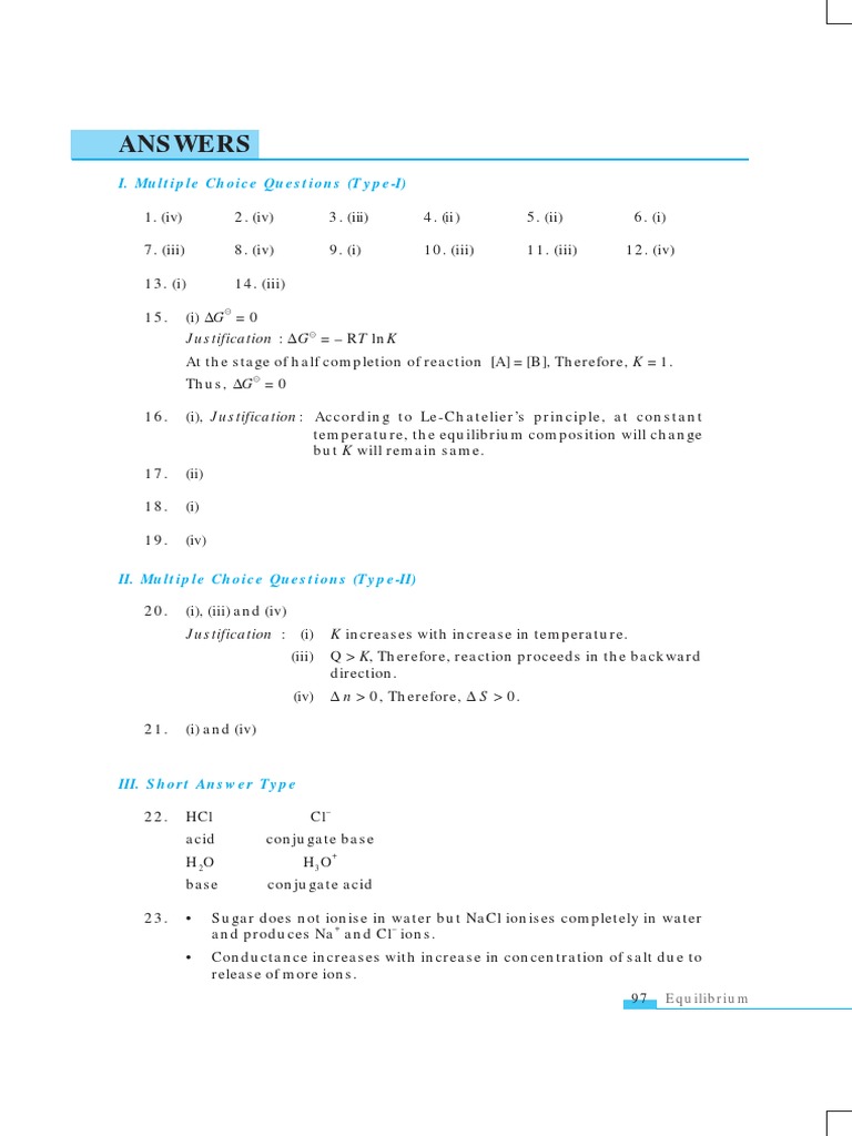 11 Chemistry Exemplar Chapter 7 Answer | PDF | Gibbs Free Energy | Ph