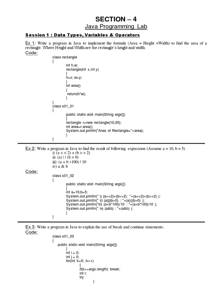 Java Programming LAB RECORD PDF | PDF | Interface (Computing ...