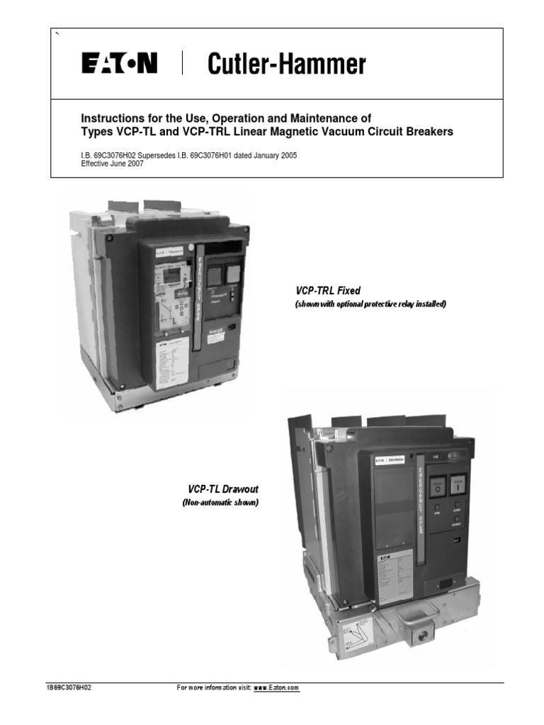 Circuit BrakerCutler Hammer 4160 Breaker 69C3076 | PDF | Electrical ...