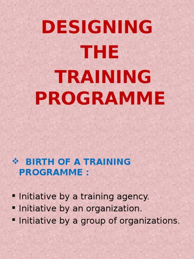 Designing THE Training Programme | Download Free PDF | Learning Styles ...