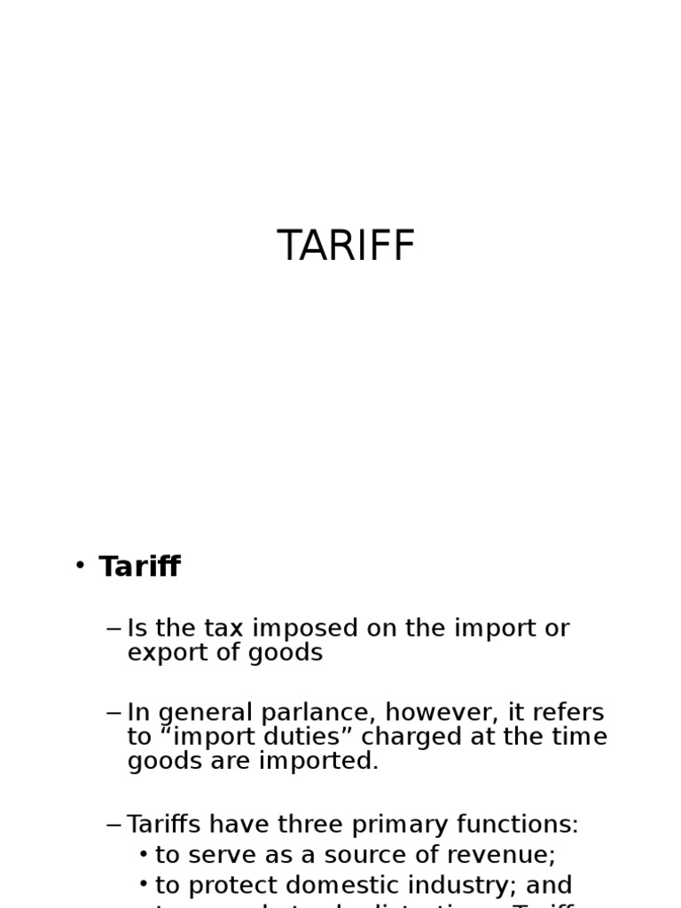 Tariff Terminology | PDF | Ad Valorem Tax | Tariff