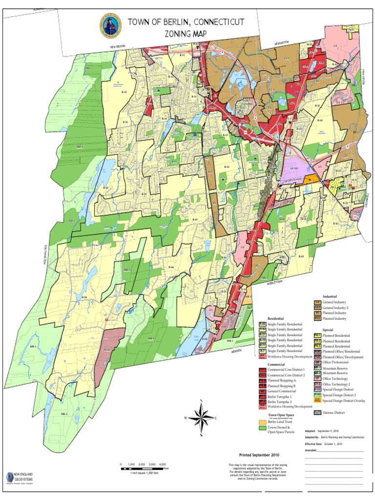Town of Berlin, Connecticut: Zoning Map | PDF | Nature