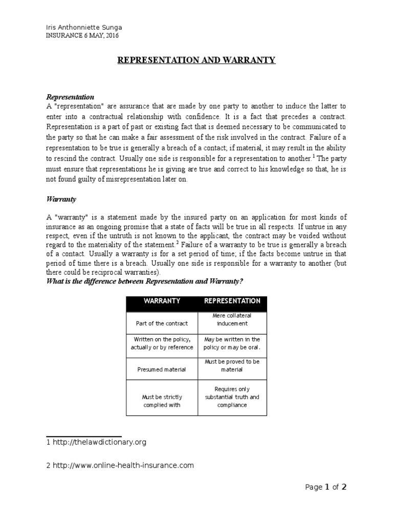 Insu Representation | PDF | Misrepresentation | Insurance