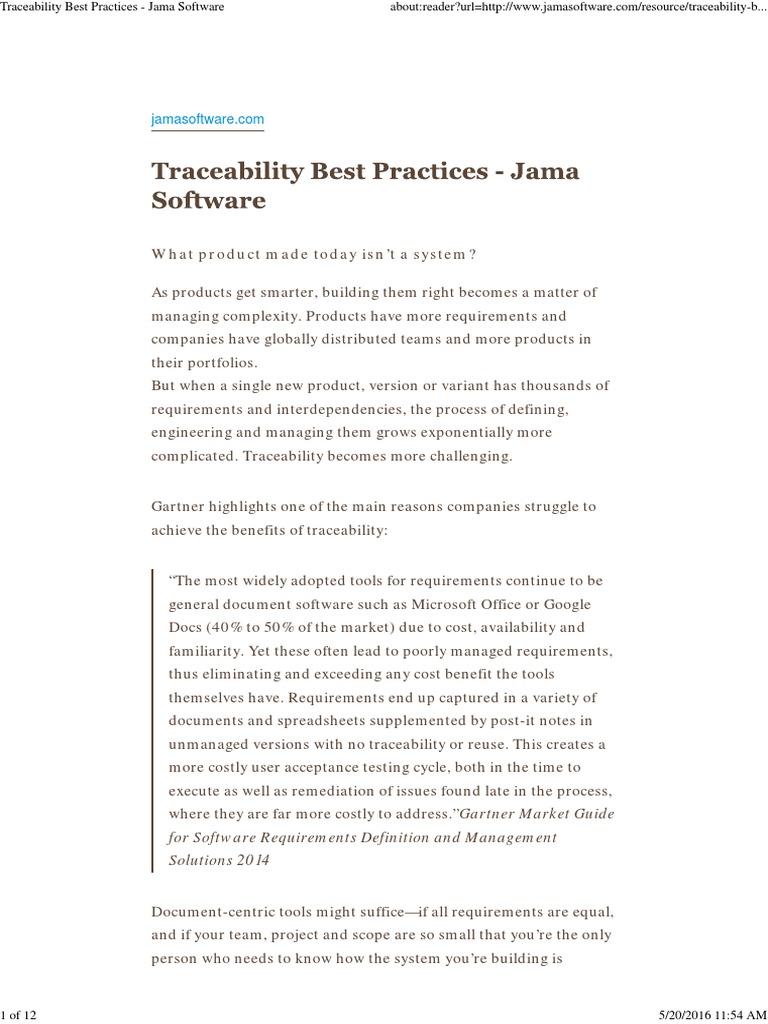Traceability Best Practices - Jama Software | PDF | Verification And ...