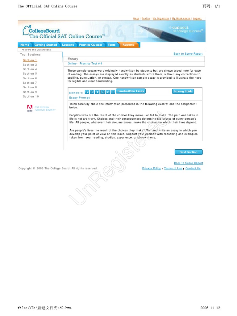 SAT Online Course Test 4 Answer | PDF | Geometry | Elementary Mathematics
