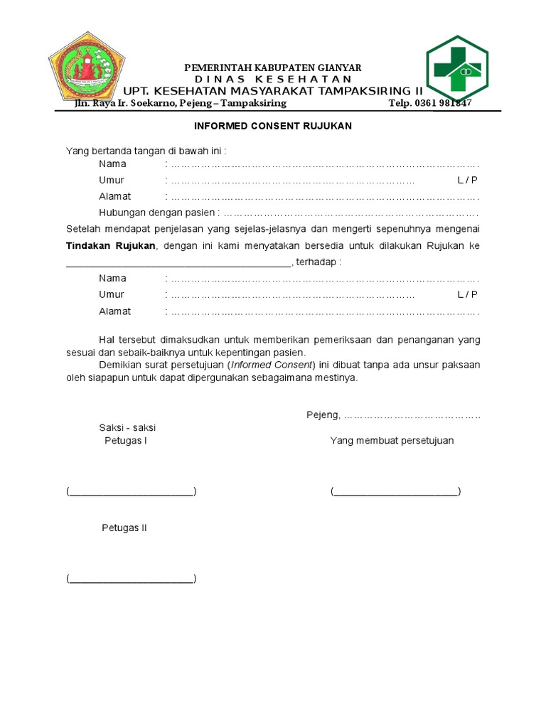 Form Persetujuan Rujukan | PDF