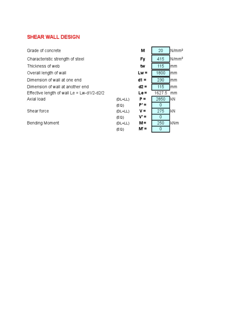 Shear Wall | PDF | Civil Engineering | Materials Science