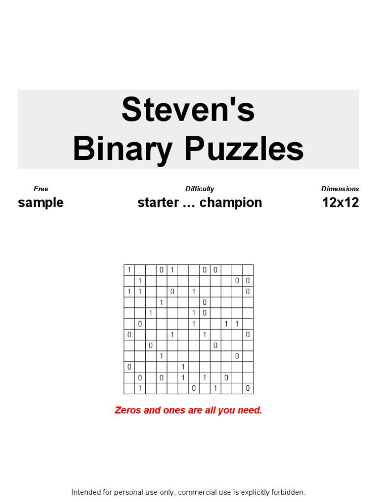 12x12 Binary Puzzle Guide | PDF | Applied Mathematics | Theoretical Computer Science