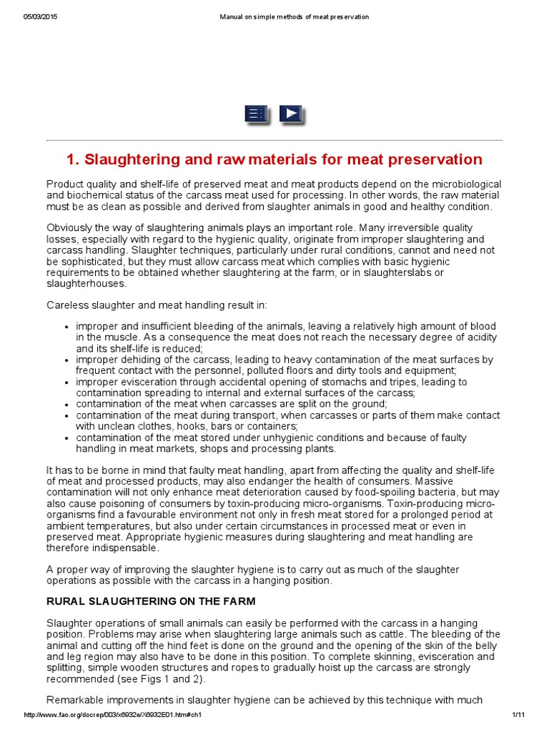 Manual On Simple Methods of Meat Preservation 1 | PDF | Slaughterhouse ...