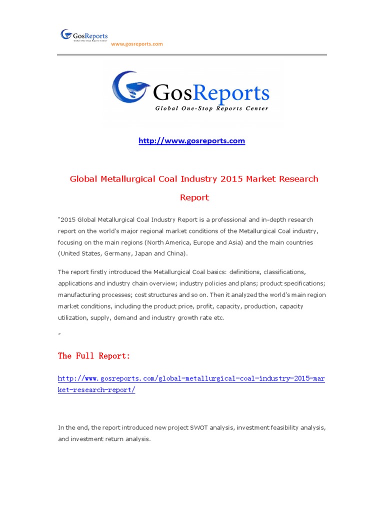 Global Metallurgical Coal Industry | PDF | Coal | Industries