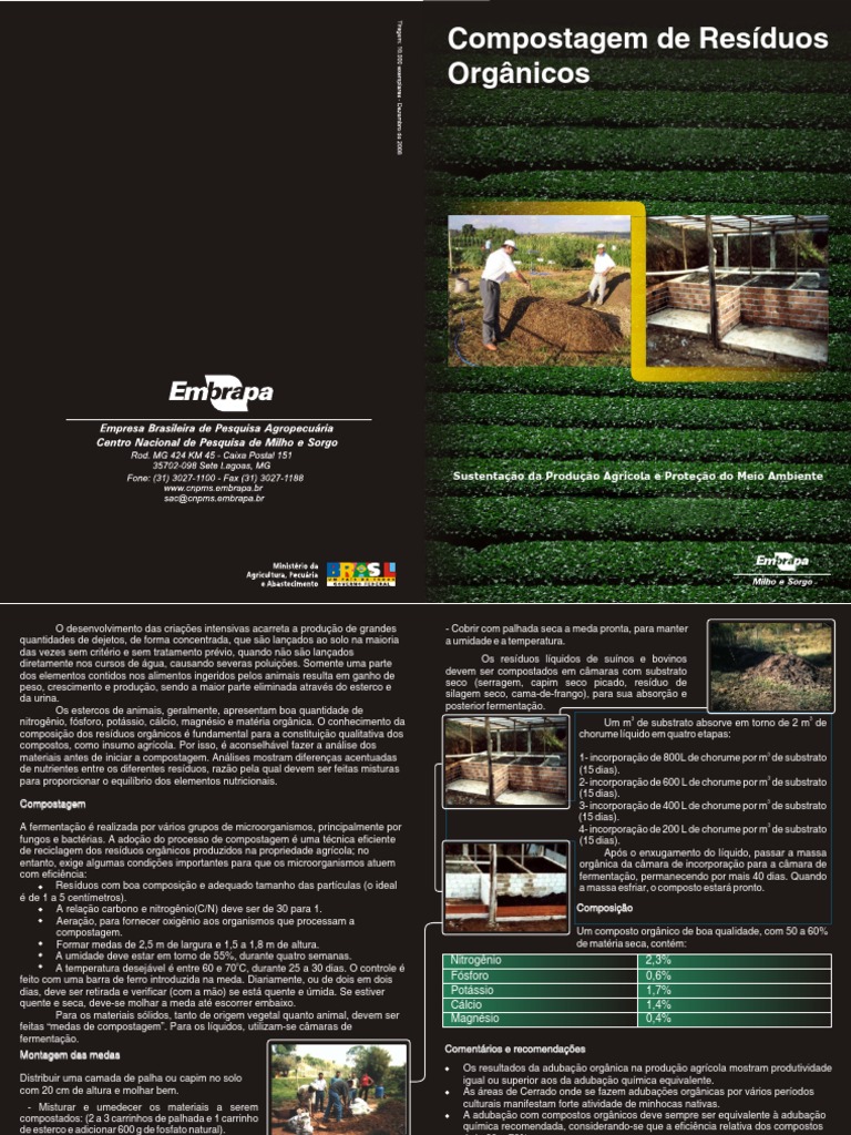 Compostagem-Catilha Embrapa | PDF | Umidade | Fermentação