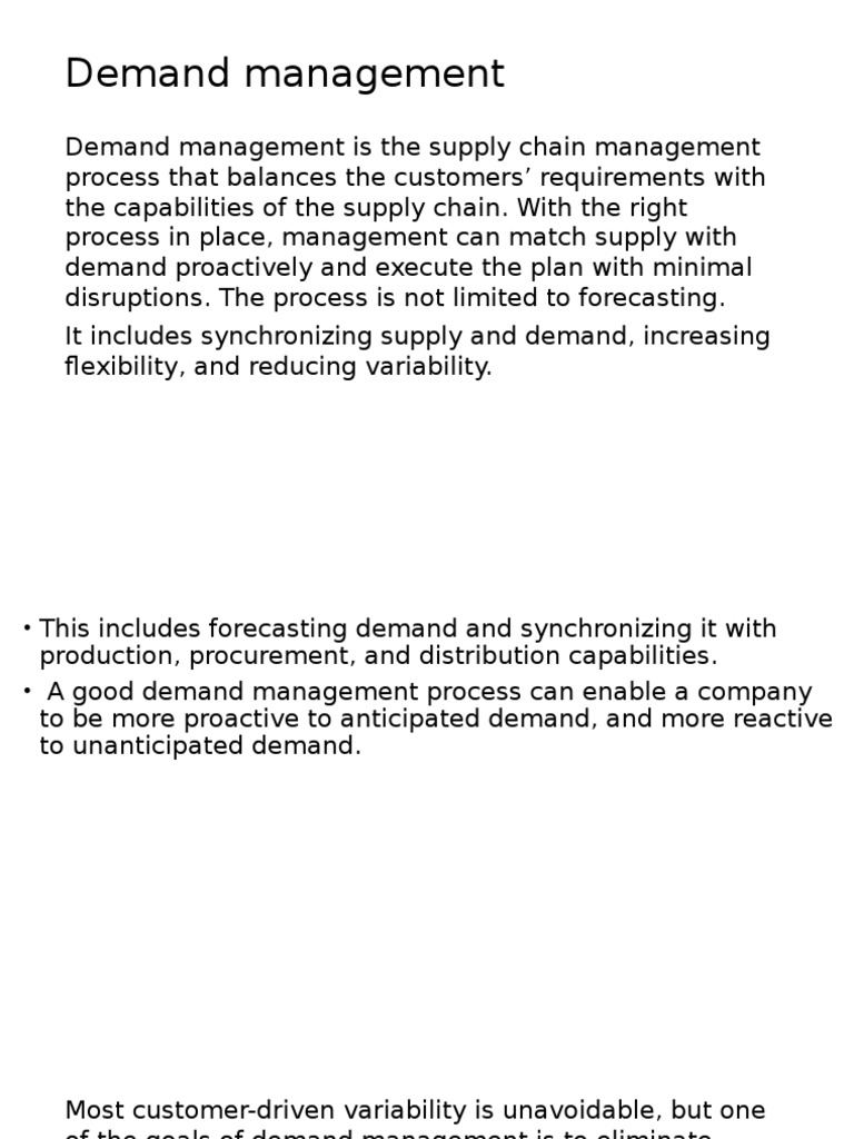 Demand Management in Supply Chains | PDF | Supply Chain | Forecasting