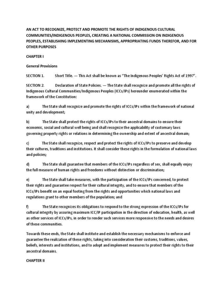 Indigenous People Act RA8371 | PDF | Human Rights | Traditional Knowledge