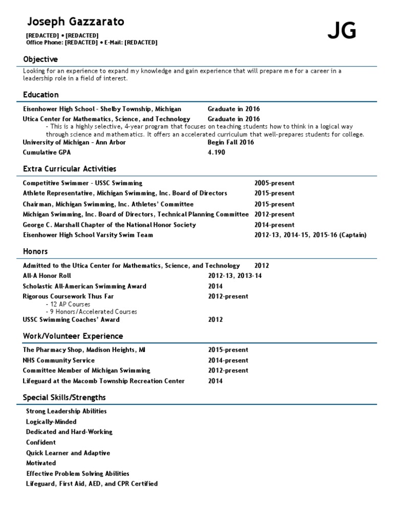 Joseph Gazzarato's Leadership Resume | PDF