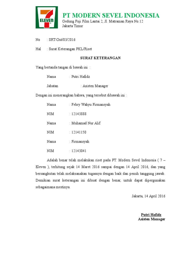 Surat Keterangan Riset | PDF