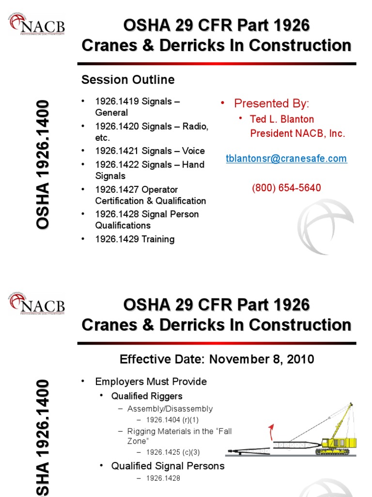 Ted Blanton Na CB Presentation | PDF | Crane (Machine) | Certification