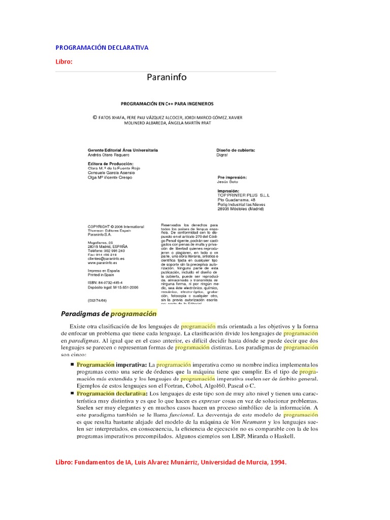PROGRAMACIÓN DECLARATIVA.pdf | Programacion Funcional | Lenguaje de ...