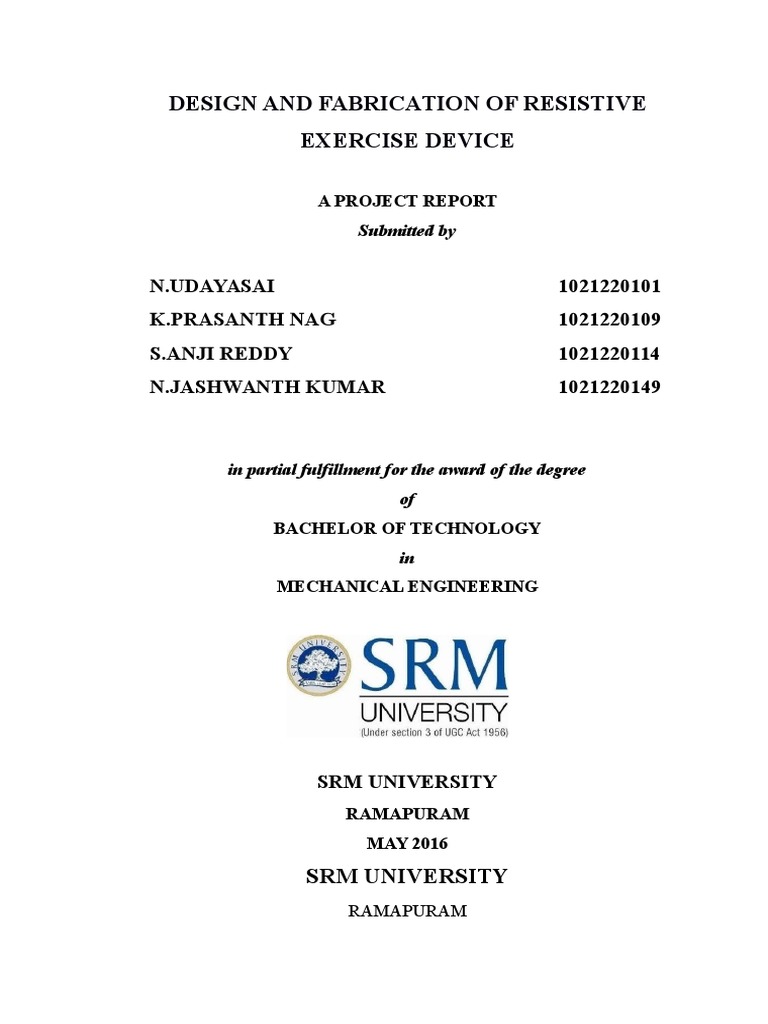 SRM University Project Report | PDF | Welding | Construction