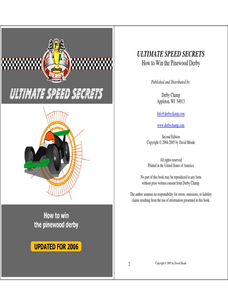 Ultimate Speed Secrets: How To Win The Pinewood Derby | PDF | Inertia ...