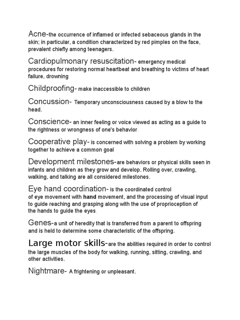 Essential Child Development Terms Explained | PDF