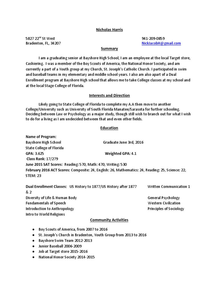 Nicholas Harris: Name of Program | PDF