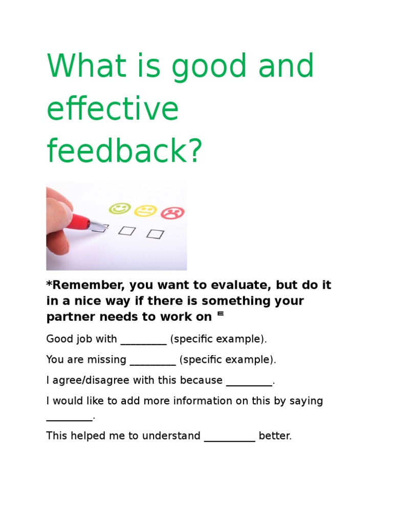 Feedback Examples | PDF | Cognition | Cognitive Science