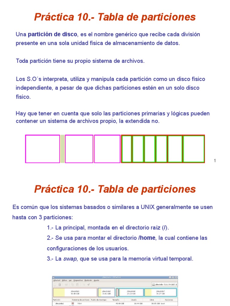 p10. - Tabla de Particiones | PDF | Computadoras personales | Software ...