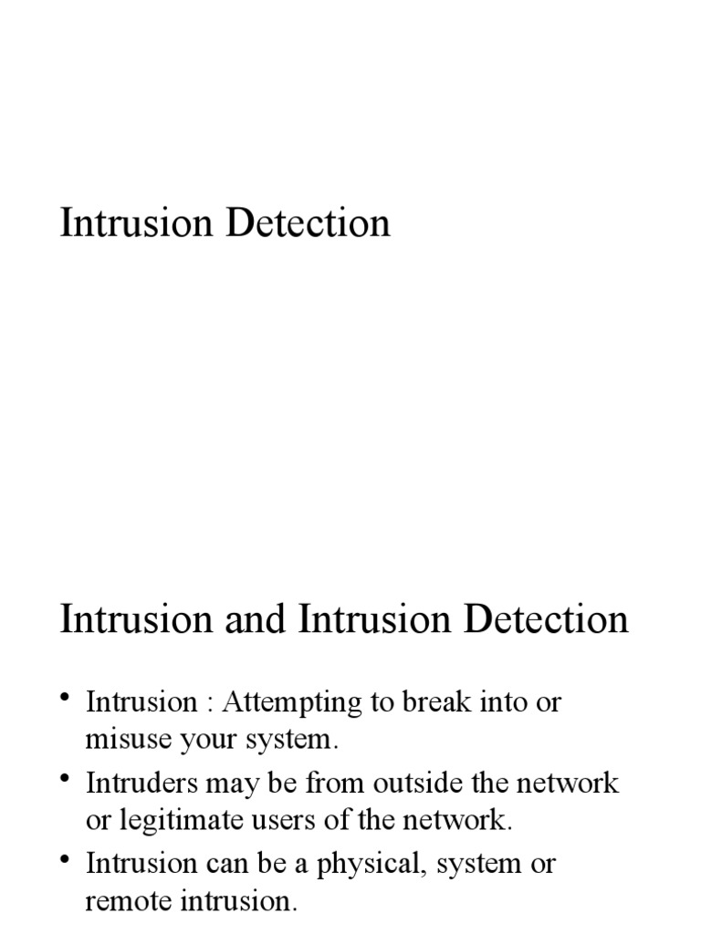 Intrusion Detection | PDF | Data | Cybercrime
