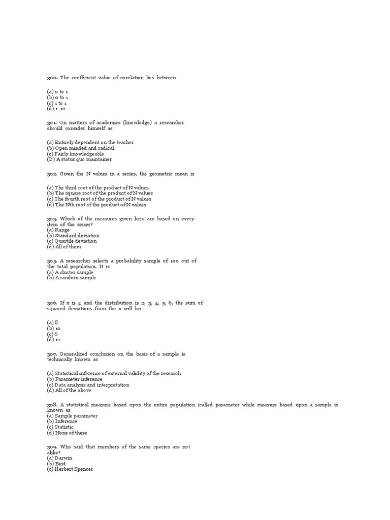 Applied Statistics MCQ | PDF | Probability Distribution | P Value
