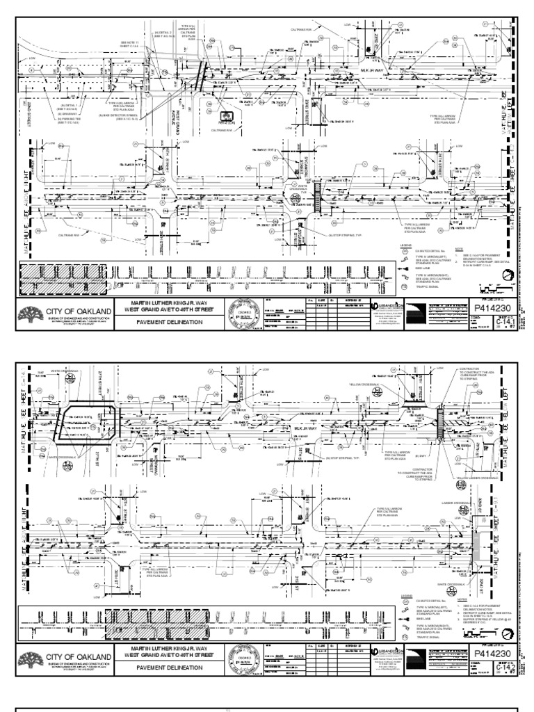 MLK Bikeway Striping Plan, W Grand To 40th, Oakland | PDF | Pedestrian ...