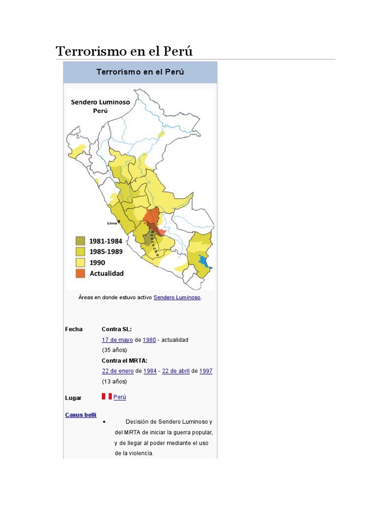 Terrorismo en El Perú | Perú | Seguridad internacional