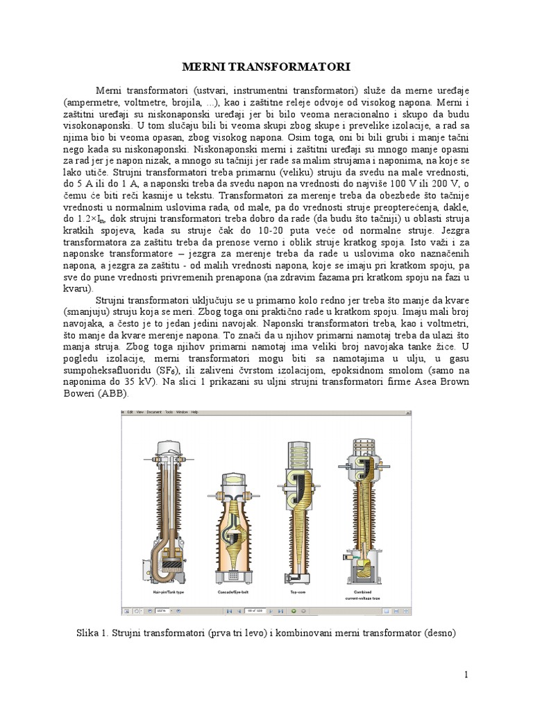 Merni Transformatori-Ispitna Pitanja | PDF