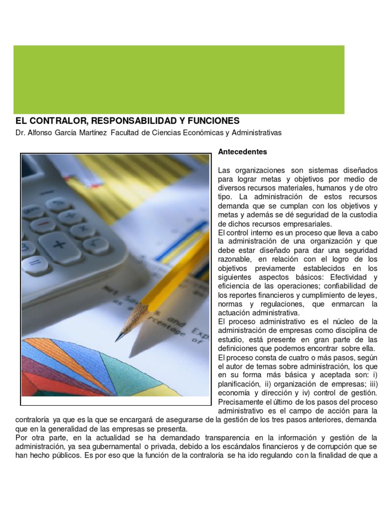 El Contralor | Planificación | Contabilidad