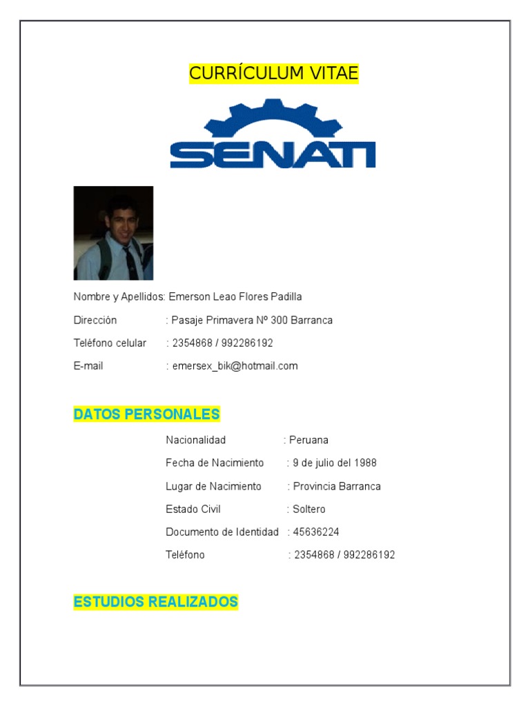 Curriculum Vitae Emerson | PDF | Ciencias sociales