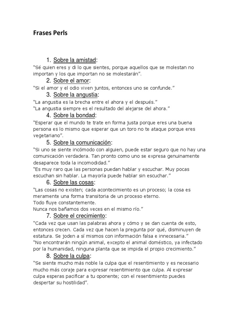 Frases célebres de Fritz Perls | PDF | Terapia Gestalt | Felicidad