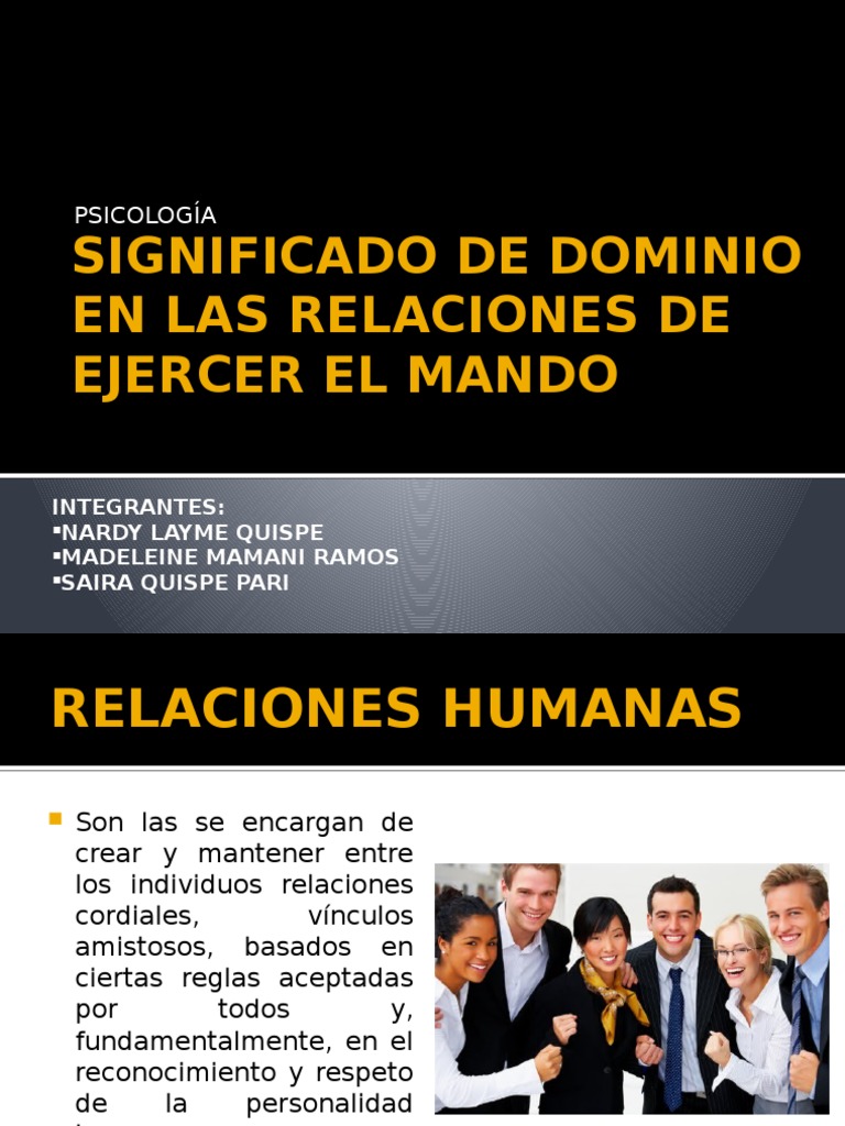 Significado de Dominio en Las Relaciones de Ejercer. Grupo Iipptx | PDF ...