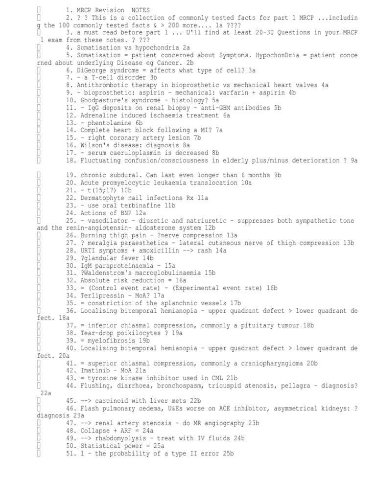 MRCP Revision Notes | PDF | Adrenal Gland | Cancer