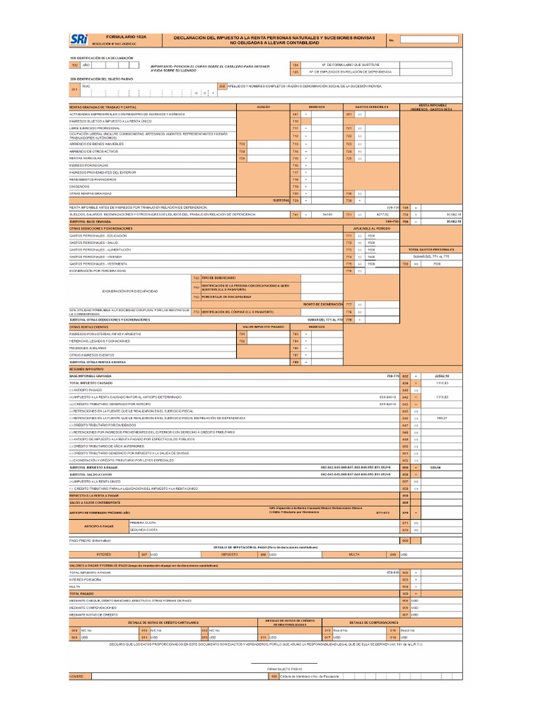 Formulario 102a | PDF