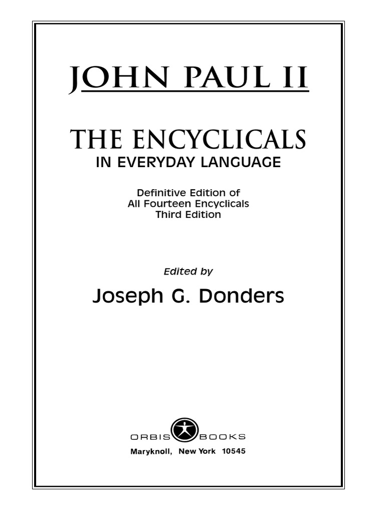 Pope John Paul II The Encyclicals | PDF | Catholic Church | Eucharist