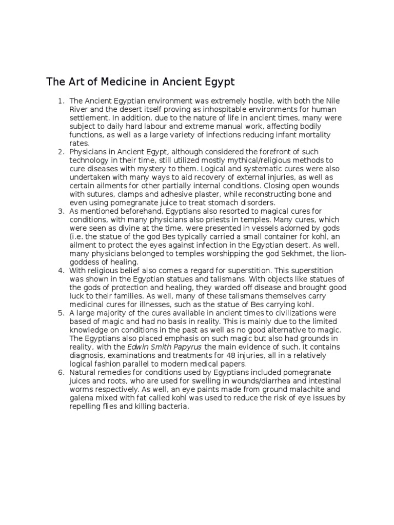 The Art of Medicine in Ancient Egypt | PDF | Ancient Egypt | Magic ...