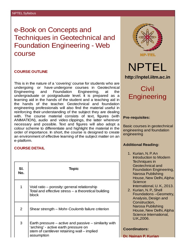 Concept In Geotechnical And Foundation Engineering Pdf Deep