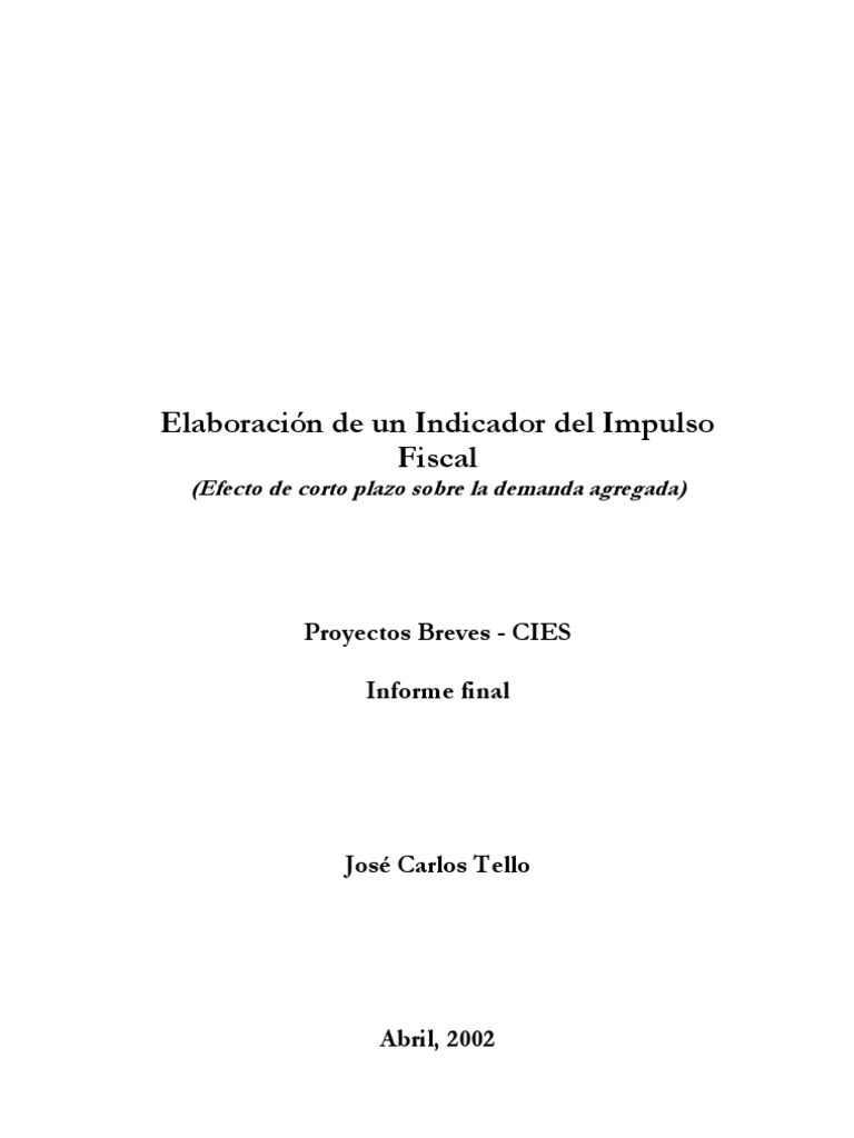 Indicador de Impulso Fiscal en Perú | PDF | La política fiscal ...