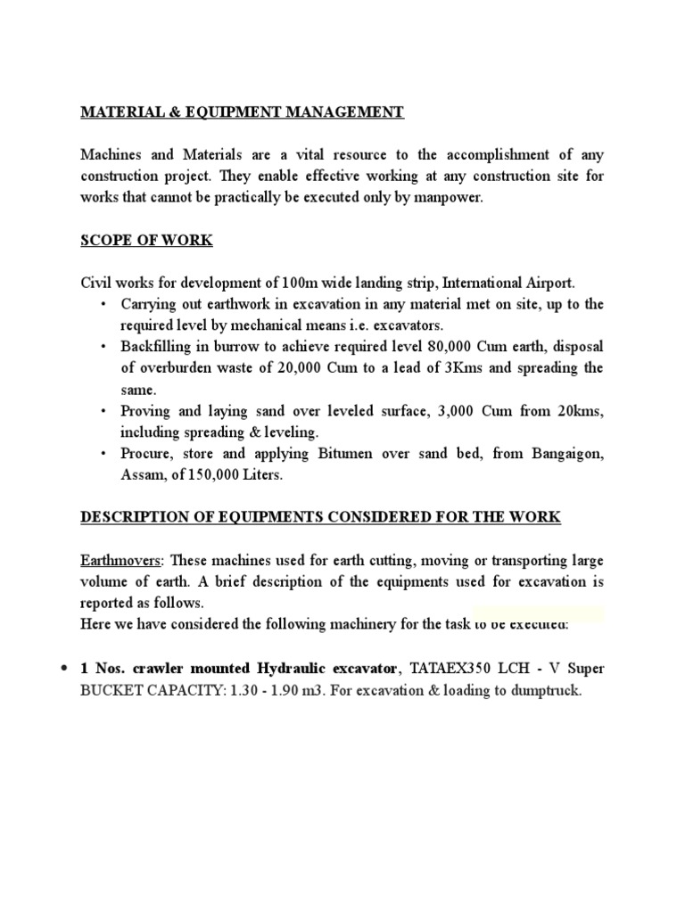 Material & Equipment Management | PDF | Industries | Transport