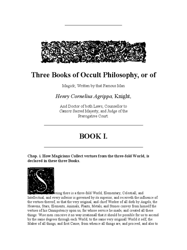Three Books of Occult Philosophy | PDF