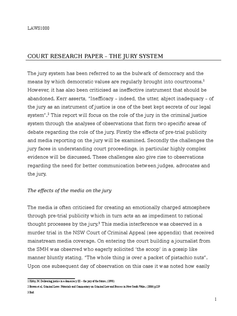 JURY Court Report | PDF | Jury Trial | Judge